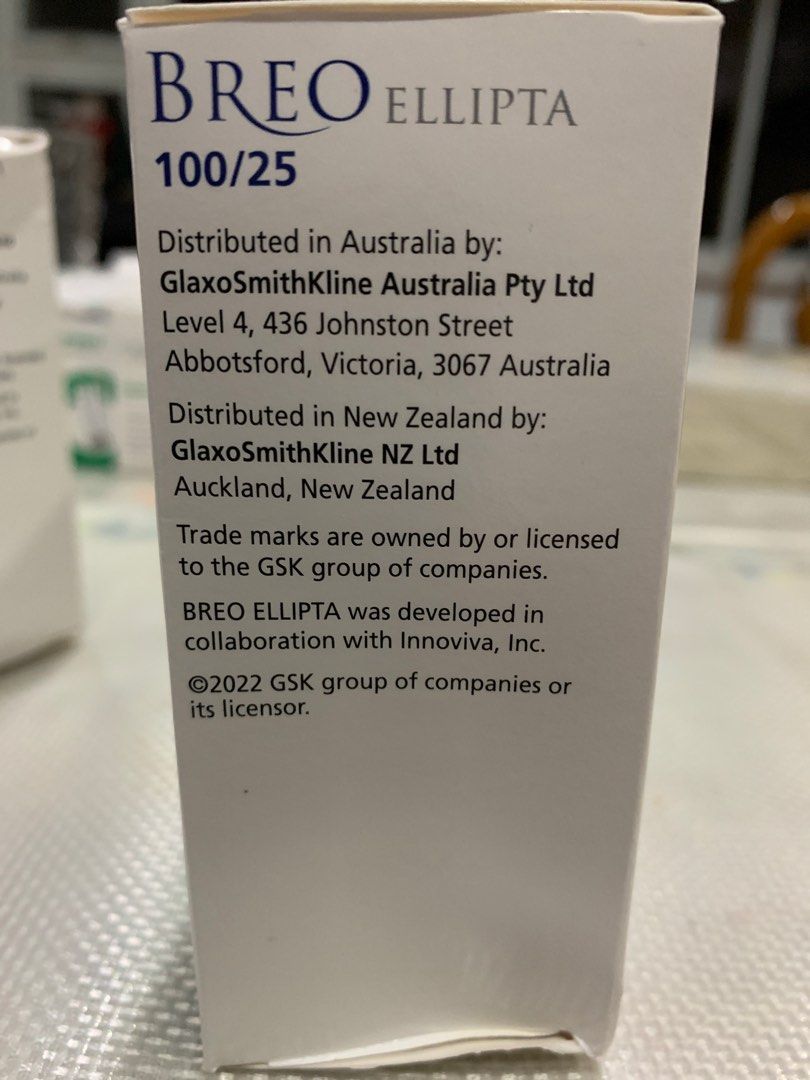 BREO Ellipta 100/25, Health & Nutrition, Medical Supplies & Tools on ...