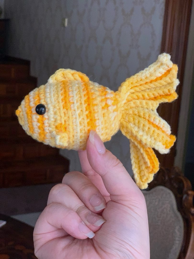 BRILLIANT GOLDFISH CROCHET PLUSHIE, Hobbies & Toys, Stationery & Craft ...