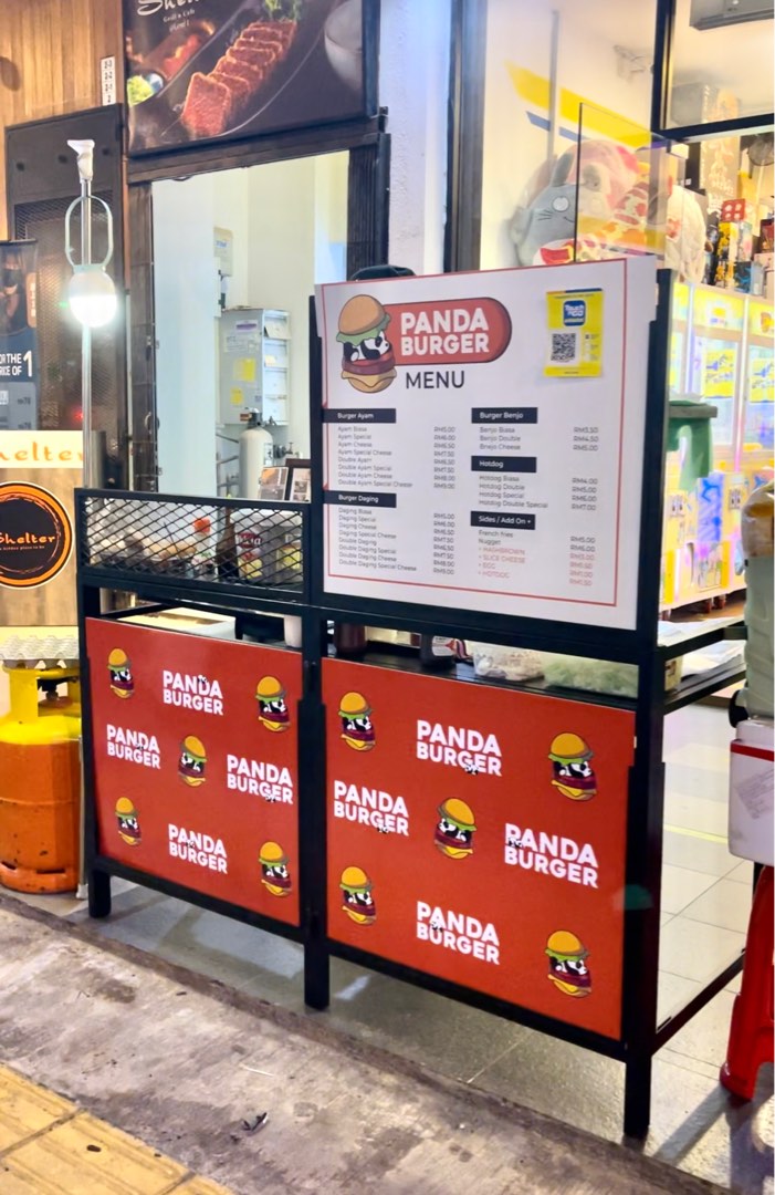 Burger stall foldable , stall lipat, Food & Drinks, Local Eats on Carousell