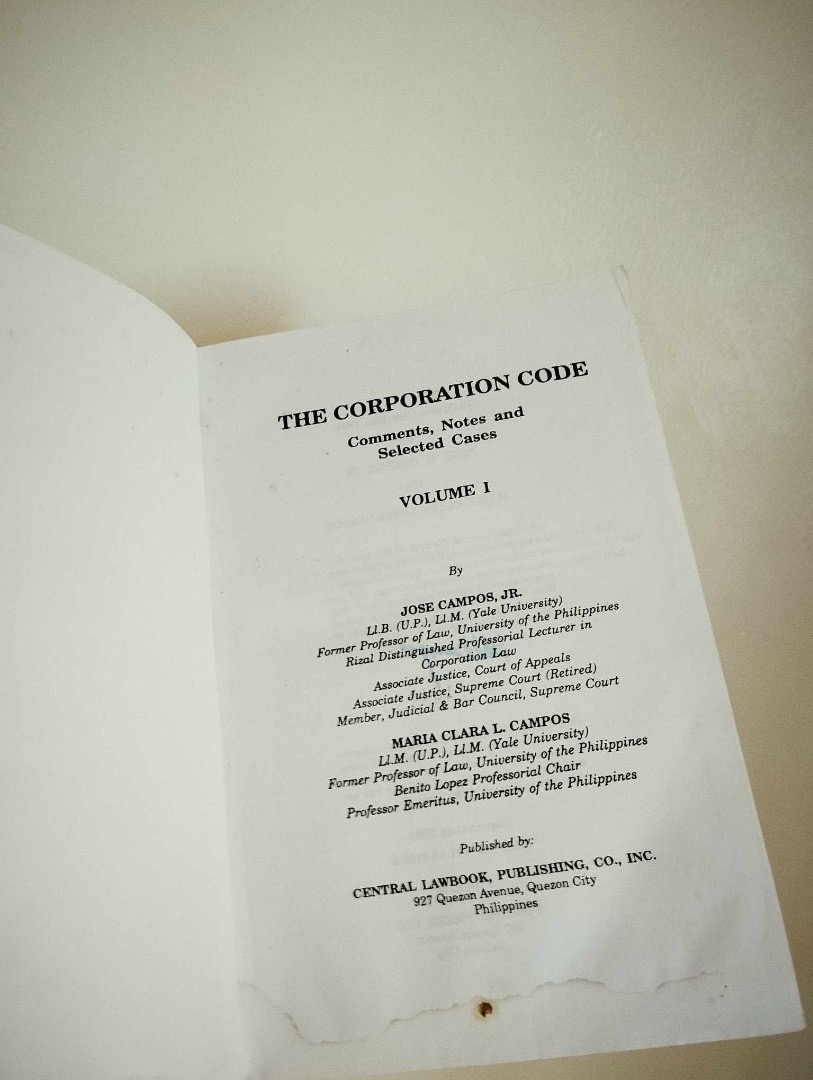 Campos- The Corporation Code I, Hobbies & Toys, Books & Magazines ...