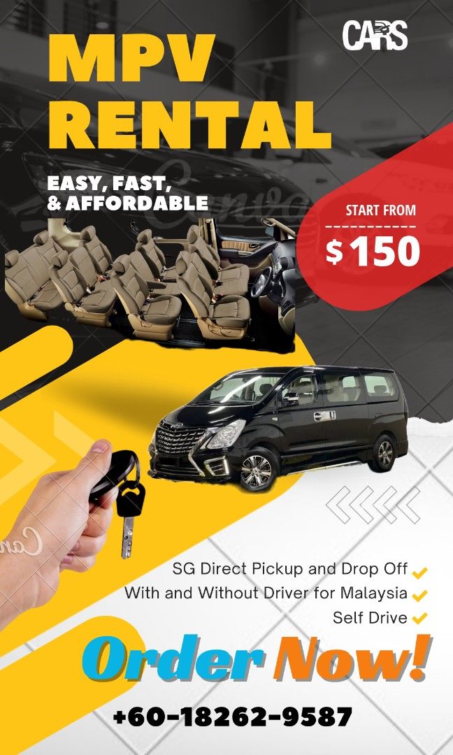 Car/MPV rental, Malaysia car rental, Cars, Car Rental on Carousell