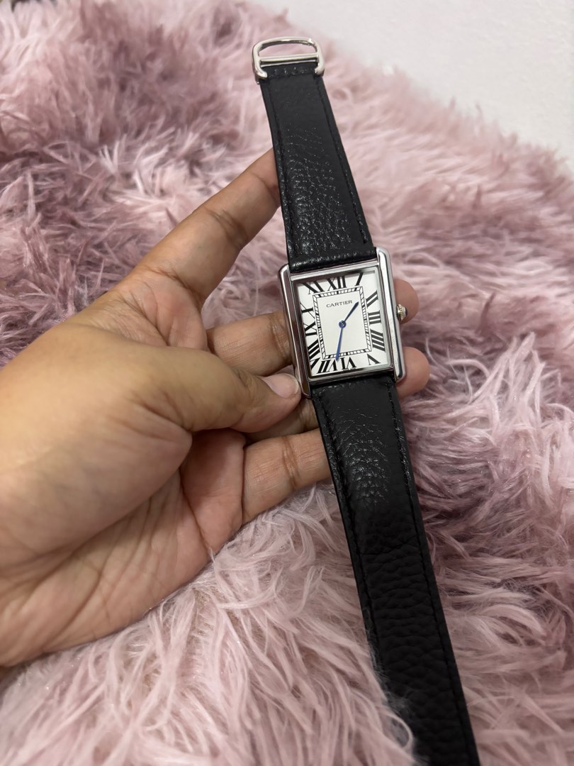 Cartier Silver Tank Watch 32mm, Luxury, Watches on Carousell