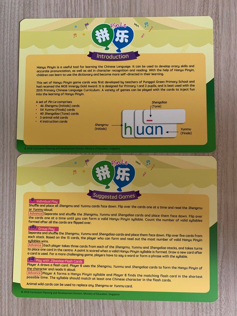 Chinese Hanyu Pinyin Game Cards, Hobbies & Toys, Toys & Games on Carousell