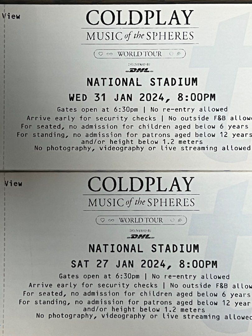 COLDPLAY music of the SPHERES world tour, Tickets & Vouchers, Event ...