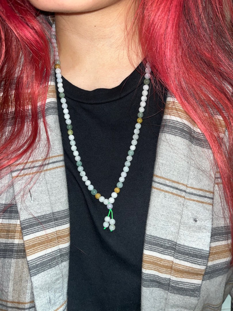 Colorful Icy Jade long necklace (2 way design), Women's Fashion ...