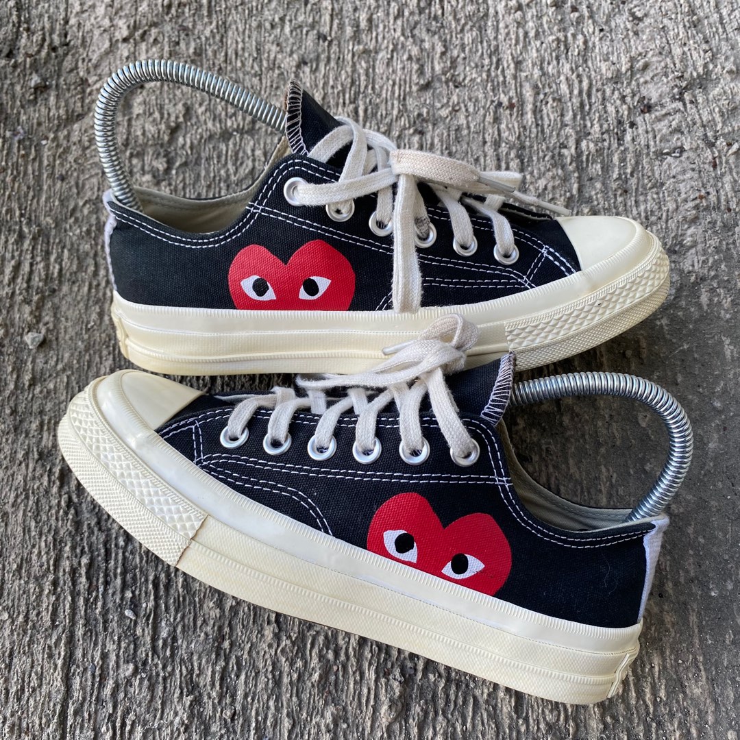 CONVERSE CDG PLAY LOW BLACK, Women's Fashion, Footwear, Sneakers on ...