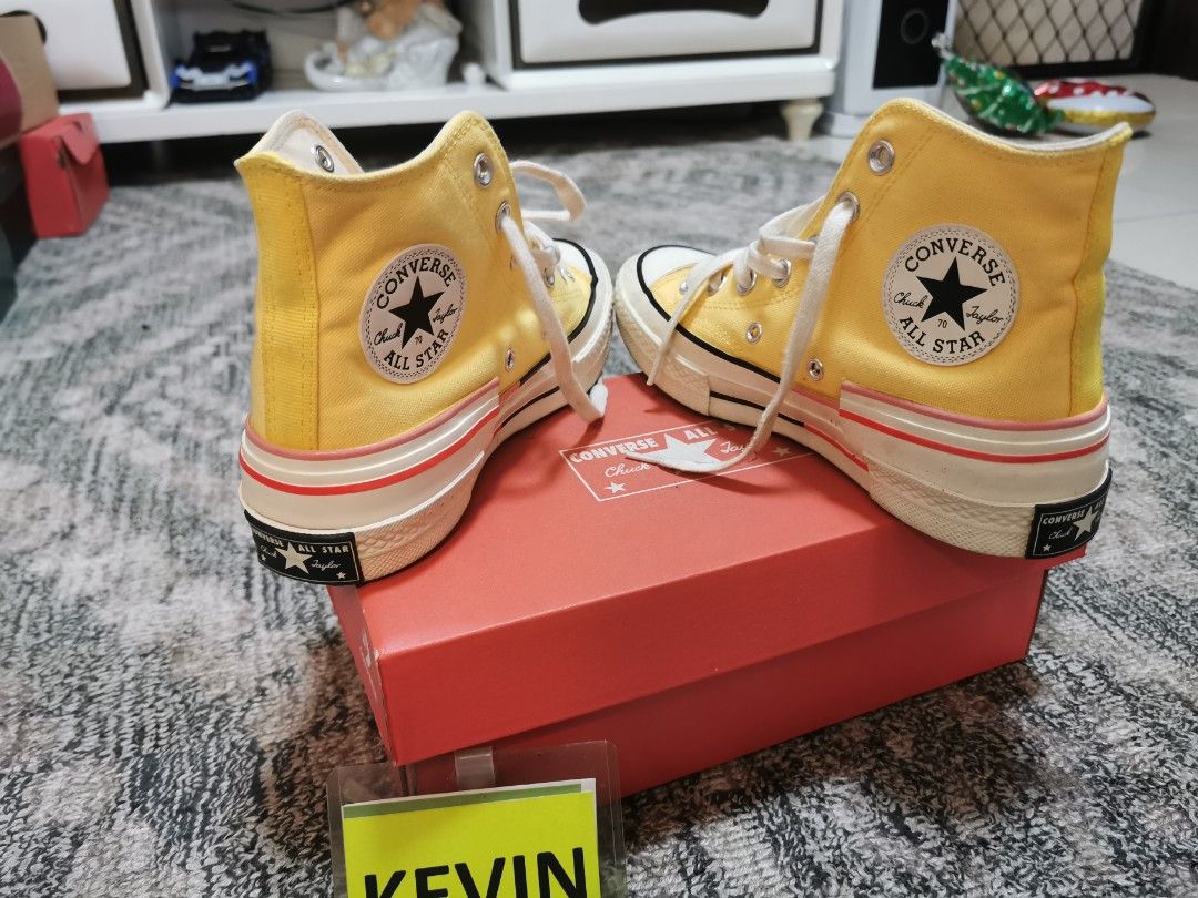 Converse Chuck taylor Hi "Yellow", Women's Fashion, Footwear, Sneakers ...