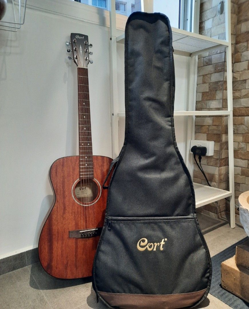 Cort AF510M-OP Acoustic Guitar w/Bag, Mahogany + Capo, Hobbies & Toys ...