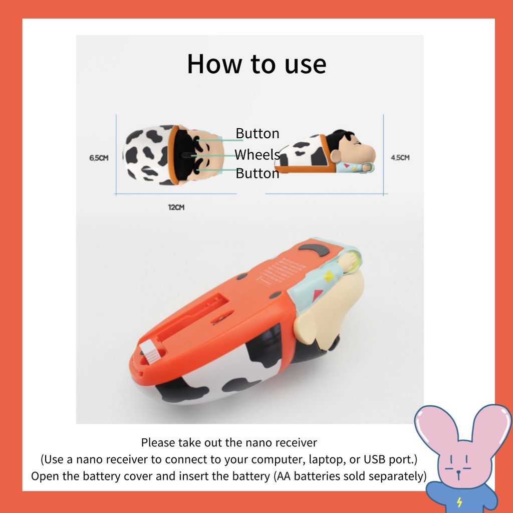 Crayon Shin Chan wireless mouse, Computers & Tech, Parts & Accessories ...