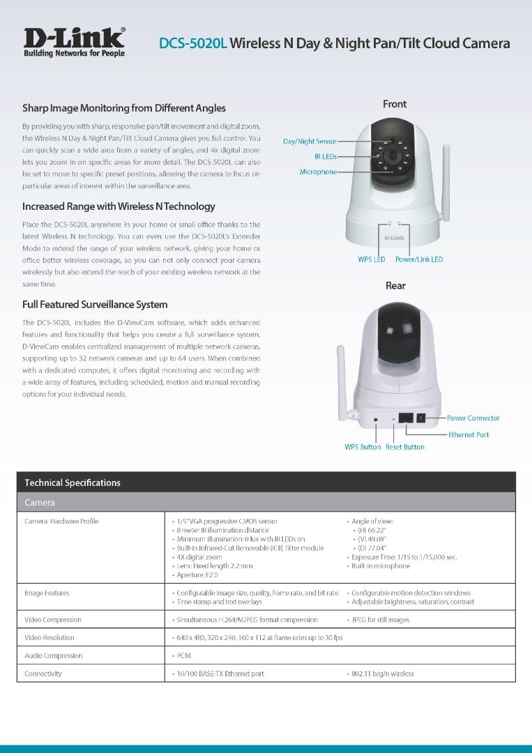 D-Link Cloud Camera/CCTV (DCS-5020L), Furniture & Home Living, Security ...