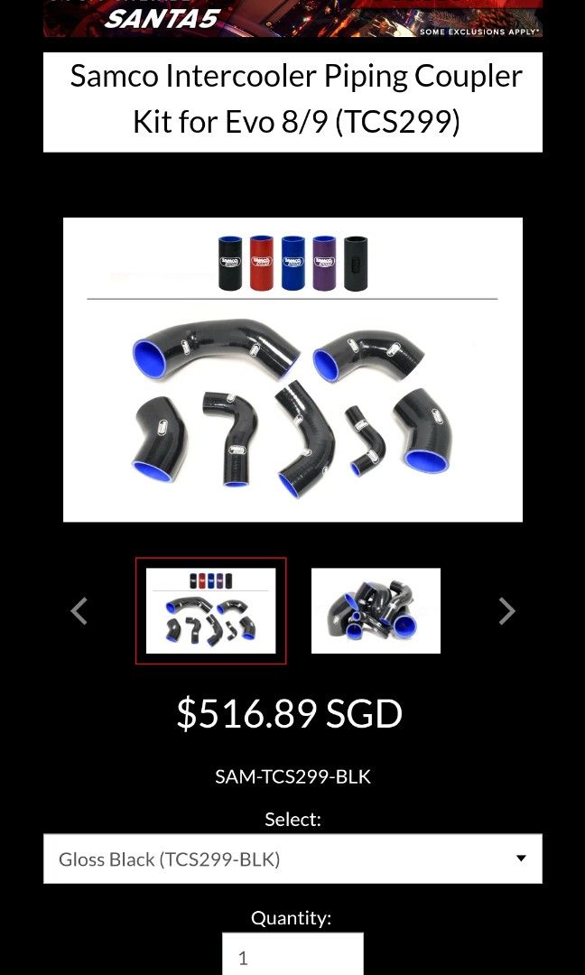 Evo 8/9 samco couplers, Car Accessories, Accessories on Carousell