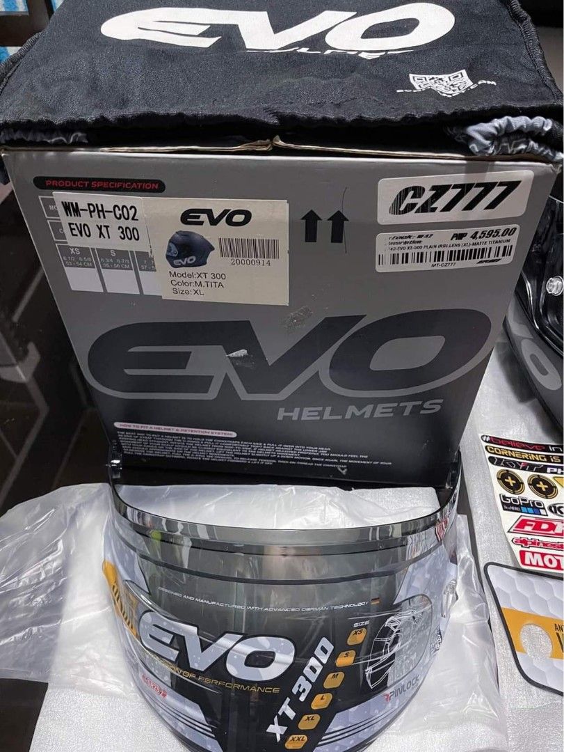 EVO Matte Titanium Helmet (Original), Motorbikes, Motorbike Parts ...