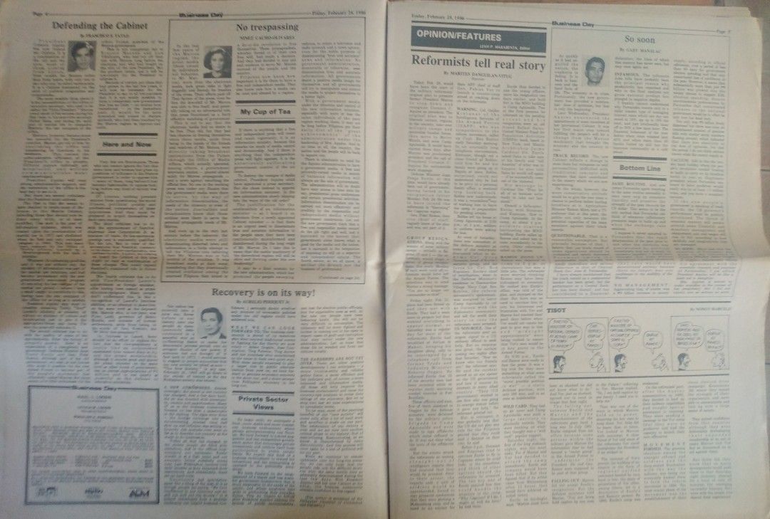 (EXTREMELY RARE) Feb. 28, 1986 Marcos In Exile Newspaper, Hobbies ...