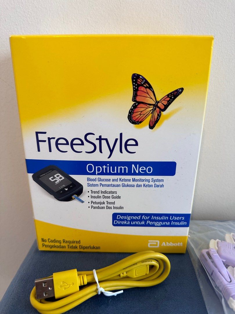 Freestyle Optium Neo blood glucose and ketone monitoring system, Health ...