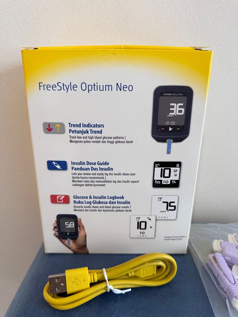Freestyle Optium Neo blood glucose and ketone monitoring system, Health ...