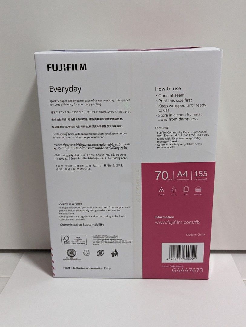 FujiFilm Everyday Copier Paper A4 70gsm, Computers & Tech, Printers, Scanners & Copiers on Carousell
