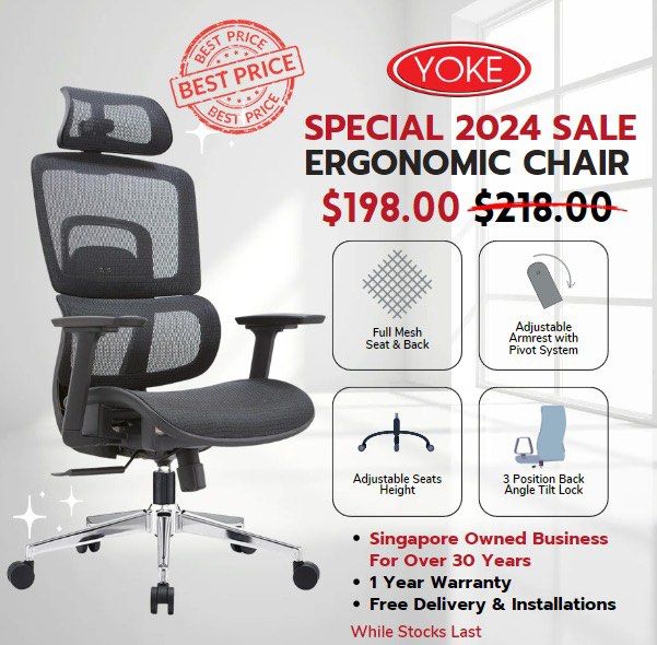 Full Mesh Ergonomic Office Chair, Furniture & Home Living, Furniture ...