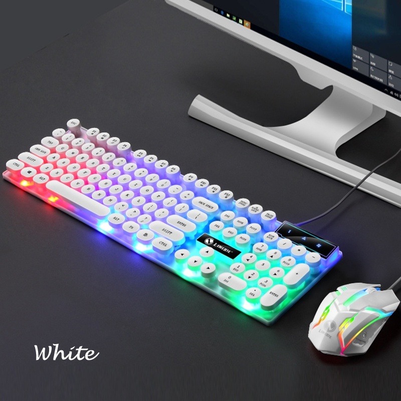 GTX300 Mechanical Wired Keyboard Mouse Set LED Backlight RGB Mechanical ...