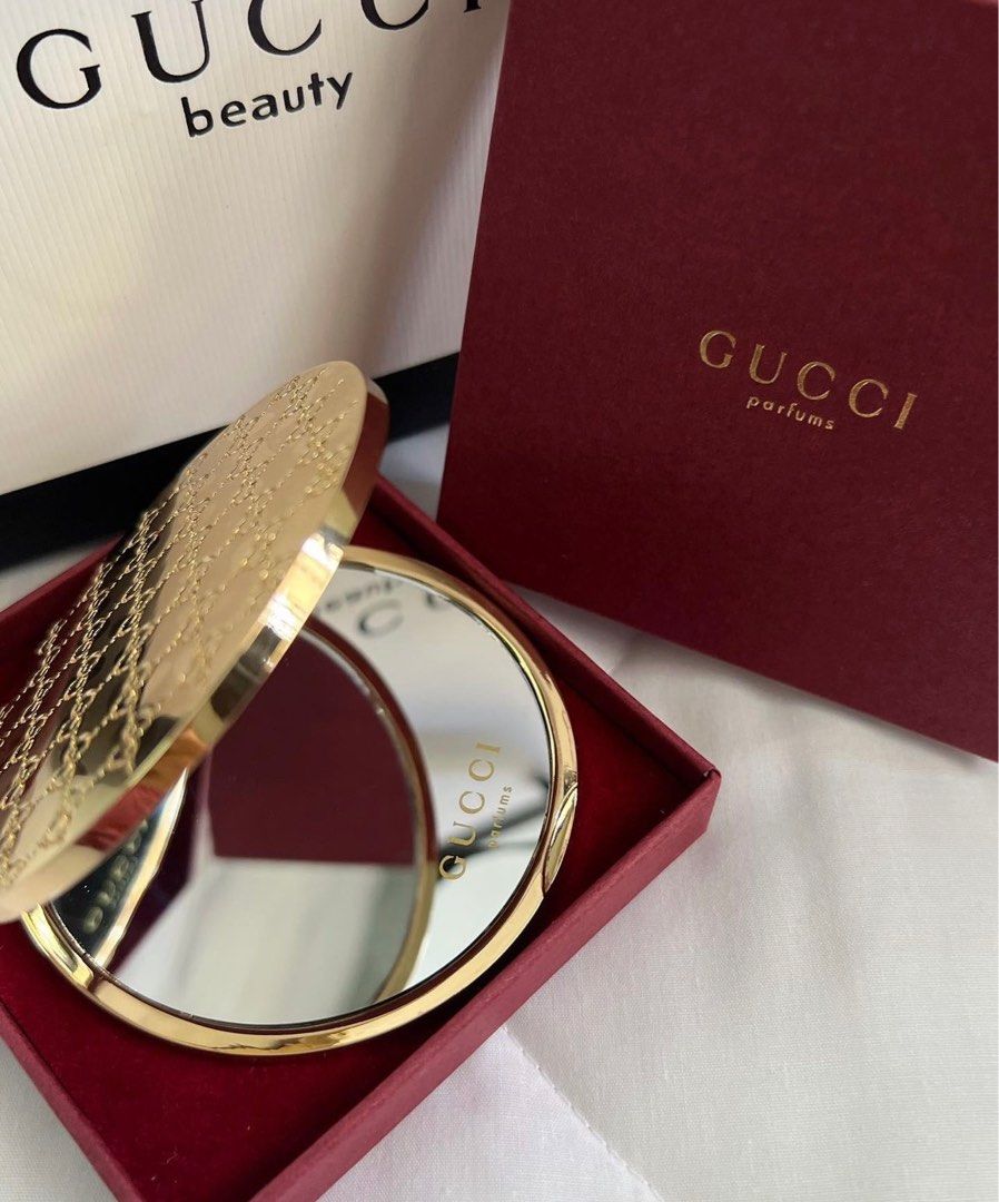 Gucci beauty (gucci parfums) mirror with box and paper bag, Furniture ...