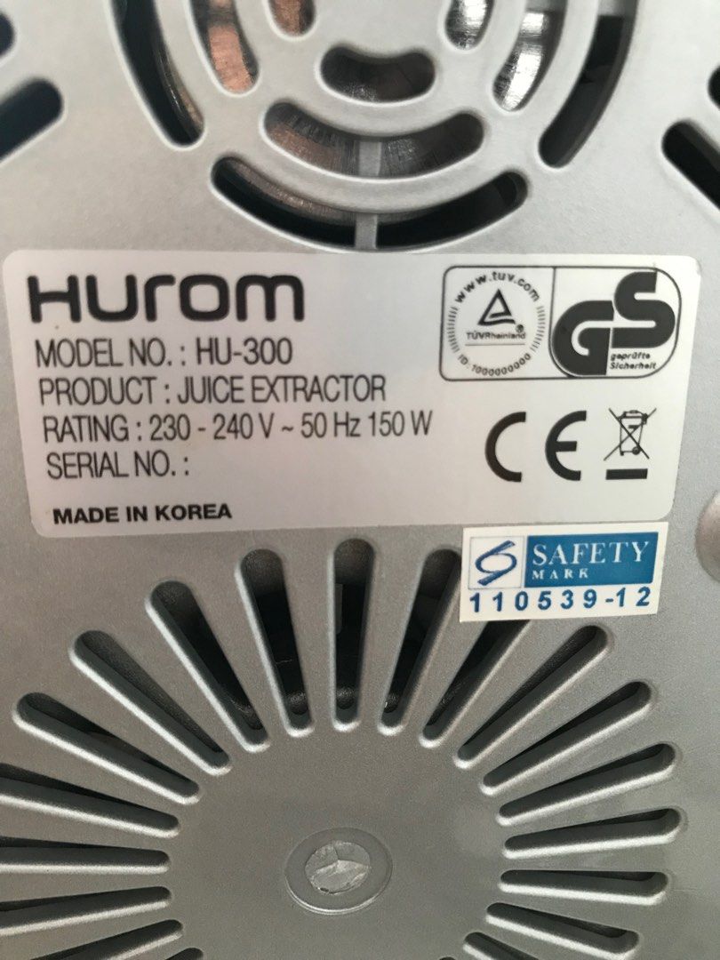 Hurom Slow Juicer, TV & Home Appliances, Kitchen Appliances, Juicers ...