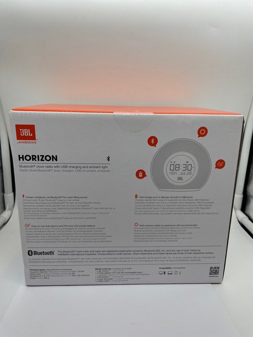 JBL Bluetooth Radio Clock with USB Charging Speaker, Audio, Soundbars ...