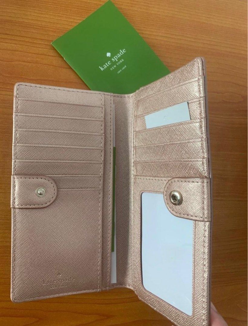 Kate Spade Wallet Rose Gold, Luxury, Bags & Wallets on Carousell