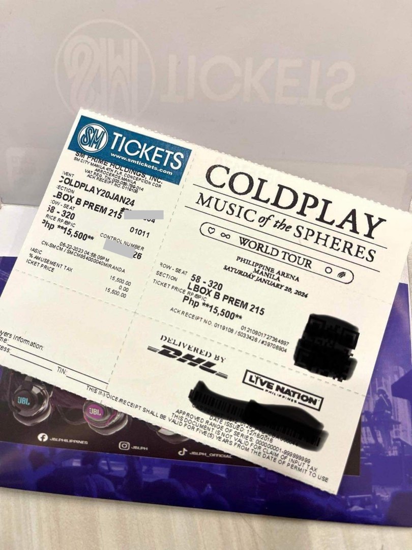 LBB PREM COLDPLAY CONCERT 20 Jan 2024, Tickets & Vouchers, Event Tickets on Carousell