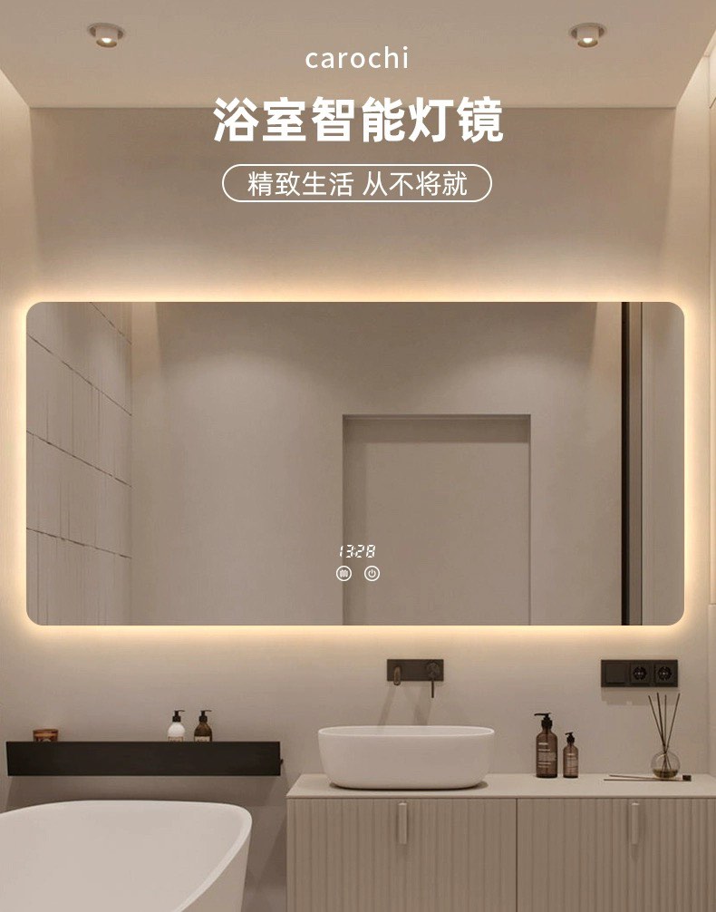 LED Mirror With clock/temperature Vanity Mirror, Furniture & Home ...