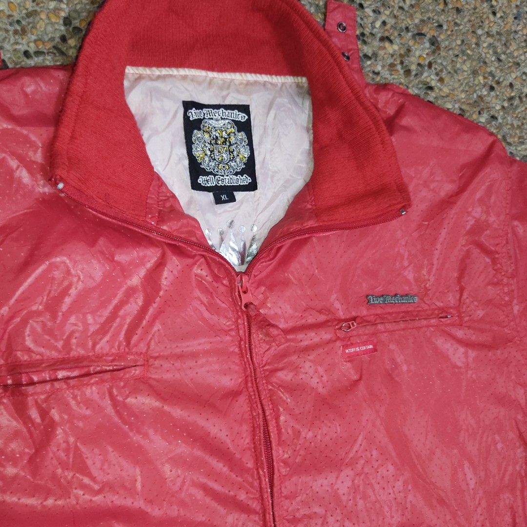 Live Mechanics Nylon Zip Up Bomber Jacket (Vintage), Men's Fashion ...