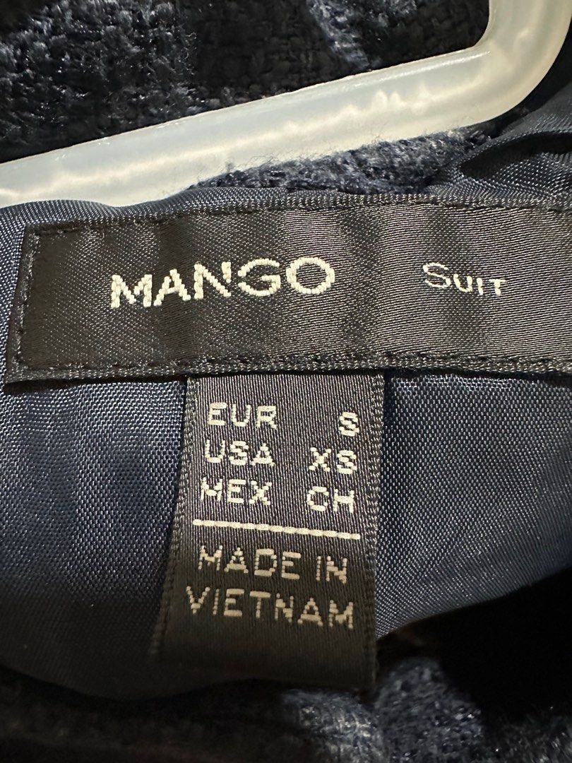 Mango - Navy Blue Tweed Suit, Women's Fashion, Coats, Jackets and ...