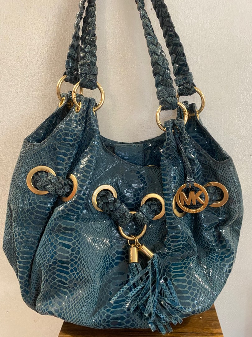 Michael kors emerald python leather emboste hobo bag, Luxury, Bags ...