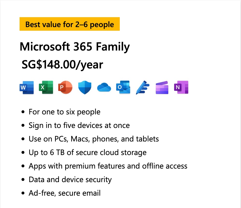 Microsoft 365 Family yearly subscription / 2 slots left, Computers ...