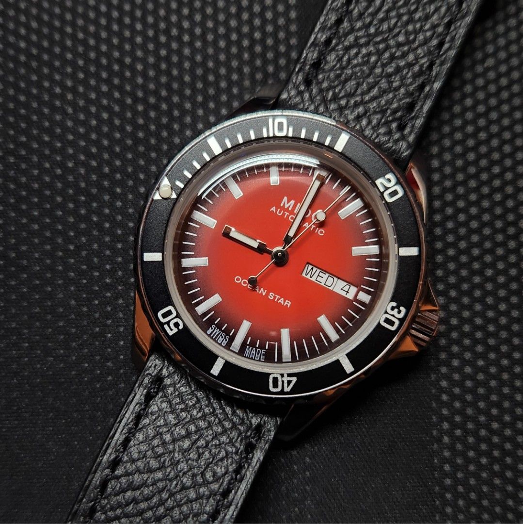 Mido OCEAN STAR TRIBUTE GRADIENT (Red), Luxury, Watches on Carousell