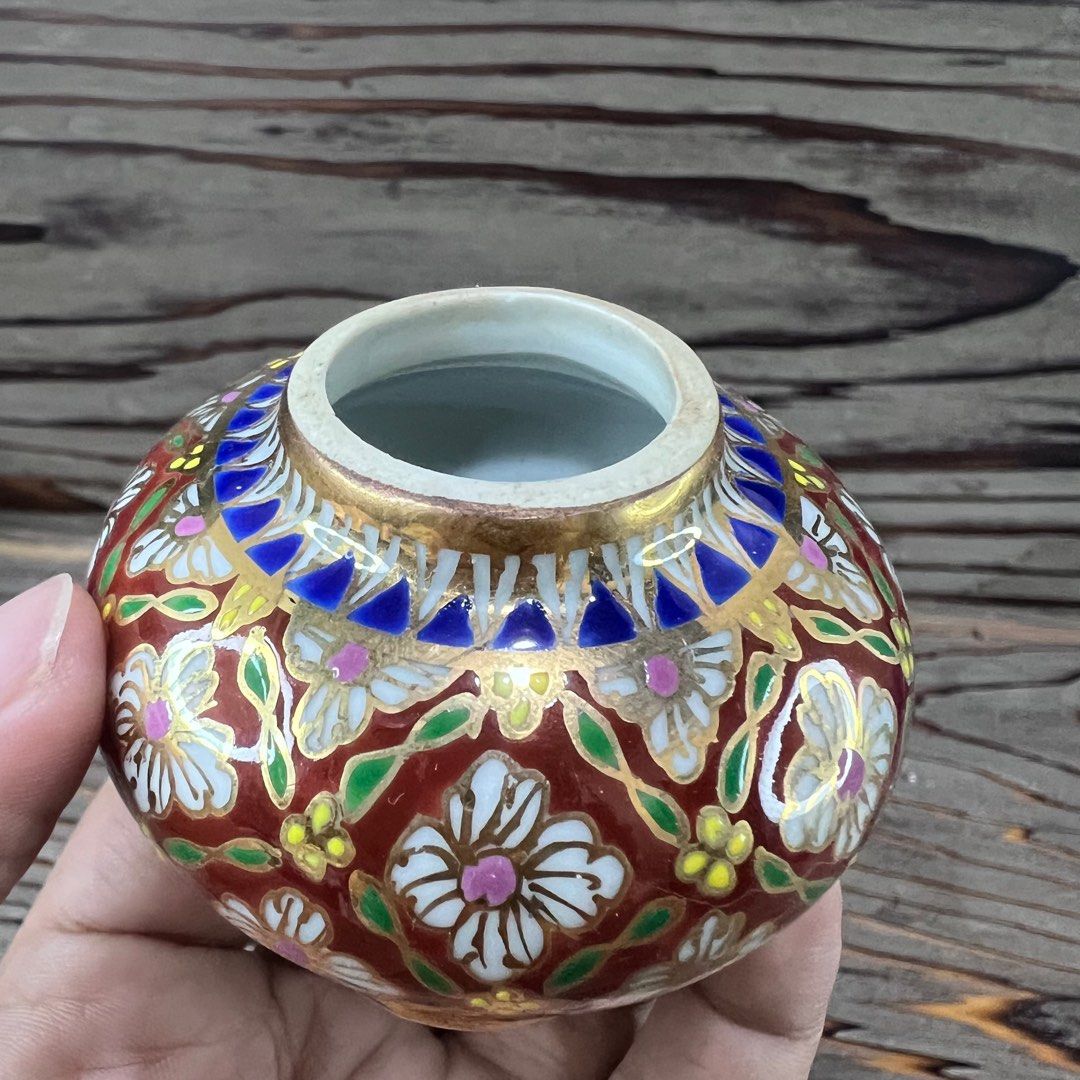 Mini Thai Hand Painted Benjarong Jar - Japan Surplus, Furniture & Home ...