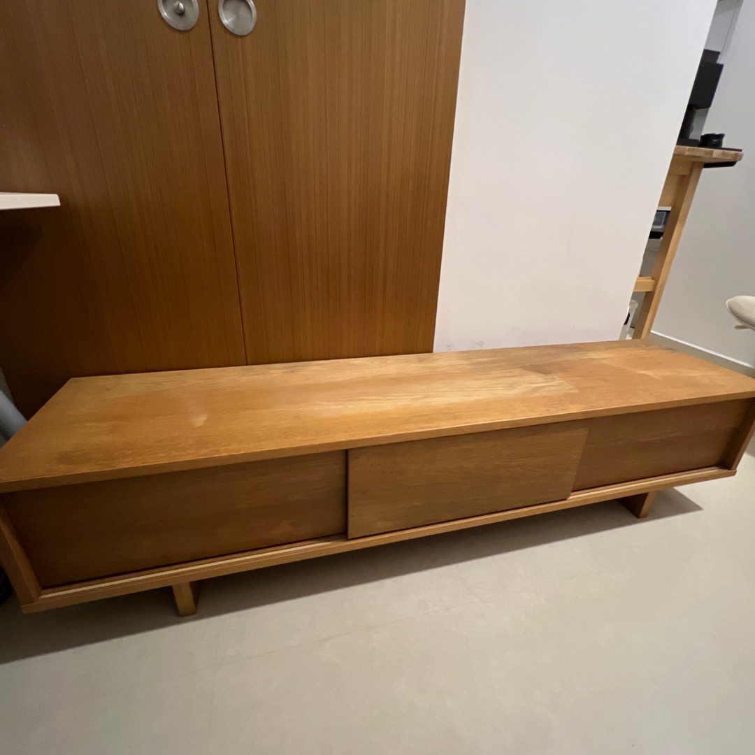 Muji Oak Wood TV Console AV Rack, Furniture & Home Living, Furniture ...
