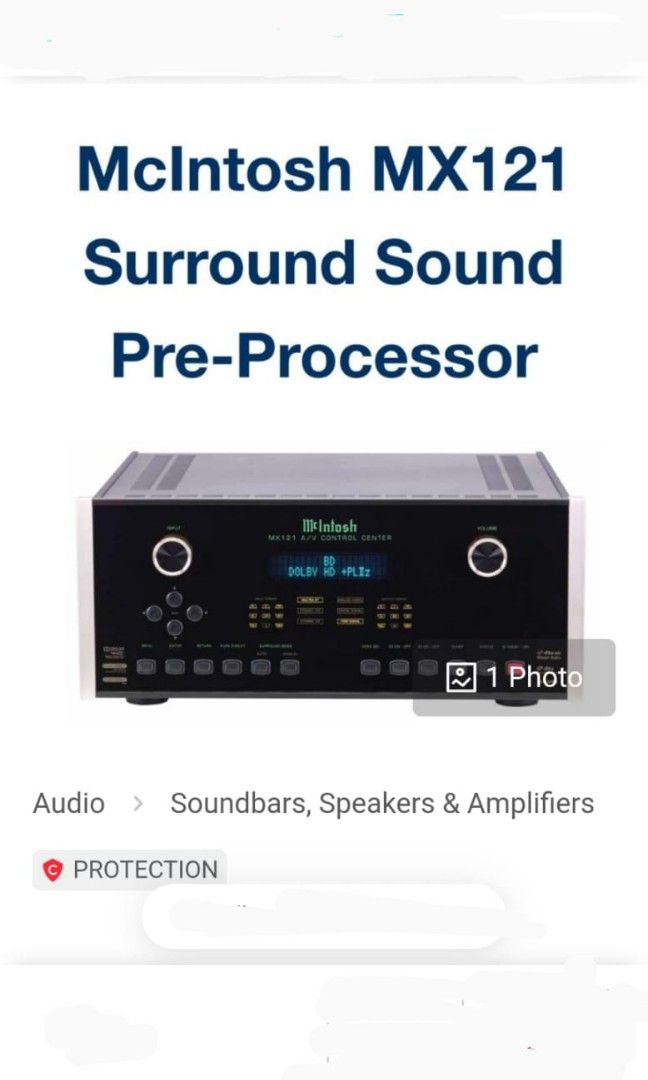 MX121 McIntosh Surround Sound Pre-Processor, Audio, Other Audio ...