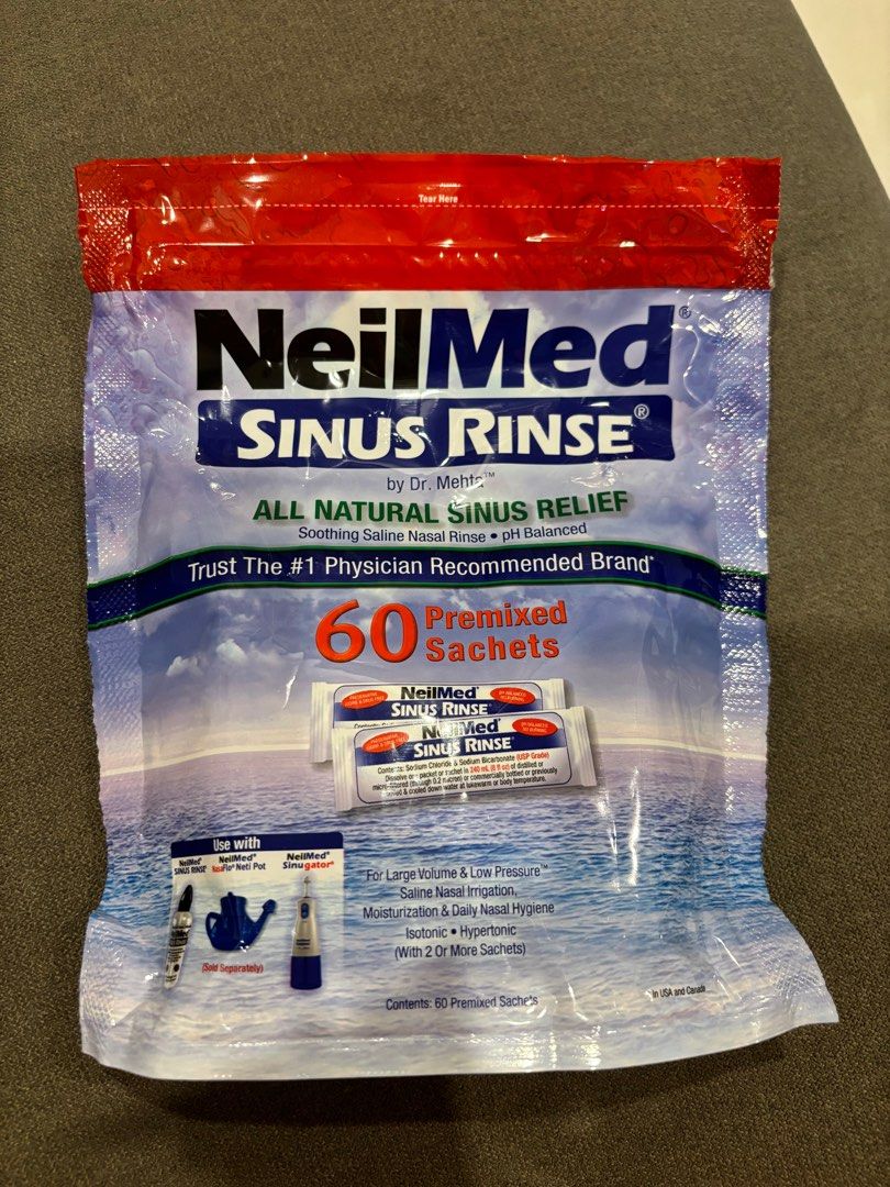 NeilMed Sinus Rinse Premix Sachets, Health & Nutrition, Medical ...