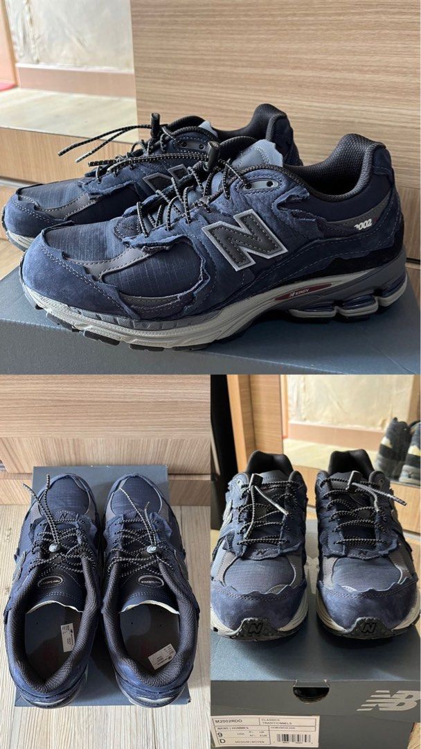 New Balance 2002R Navy, Fesyen Pria, Sepatu , Sneakers di Carousell