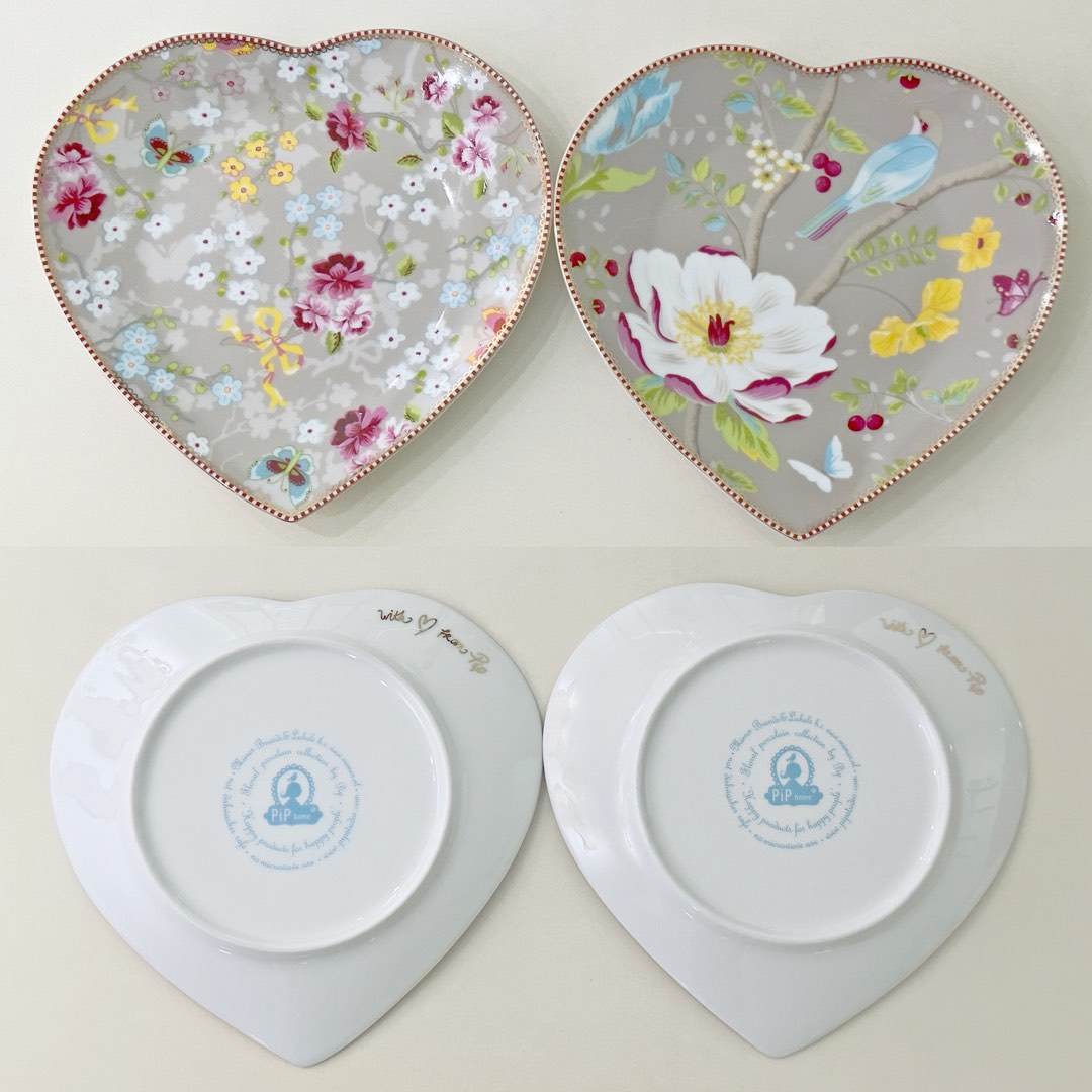 Khaki Heart Shape Plates from Pip Studio (2 Plates), Furniture & Home ...