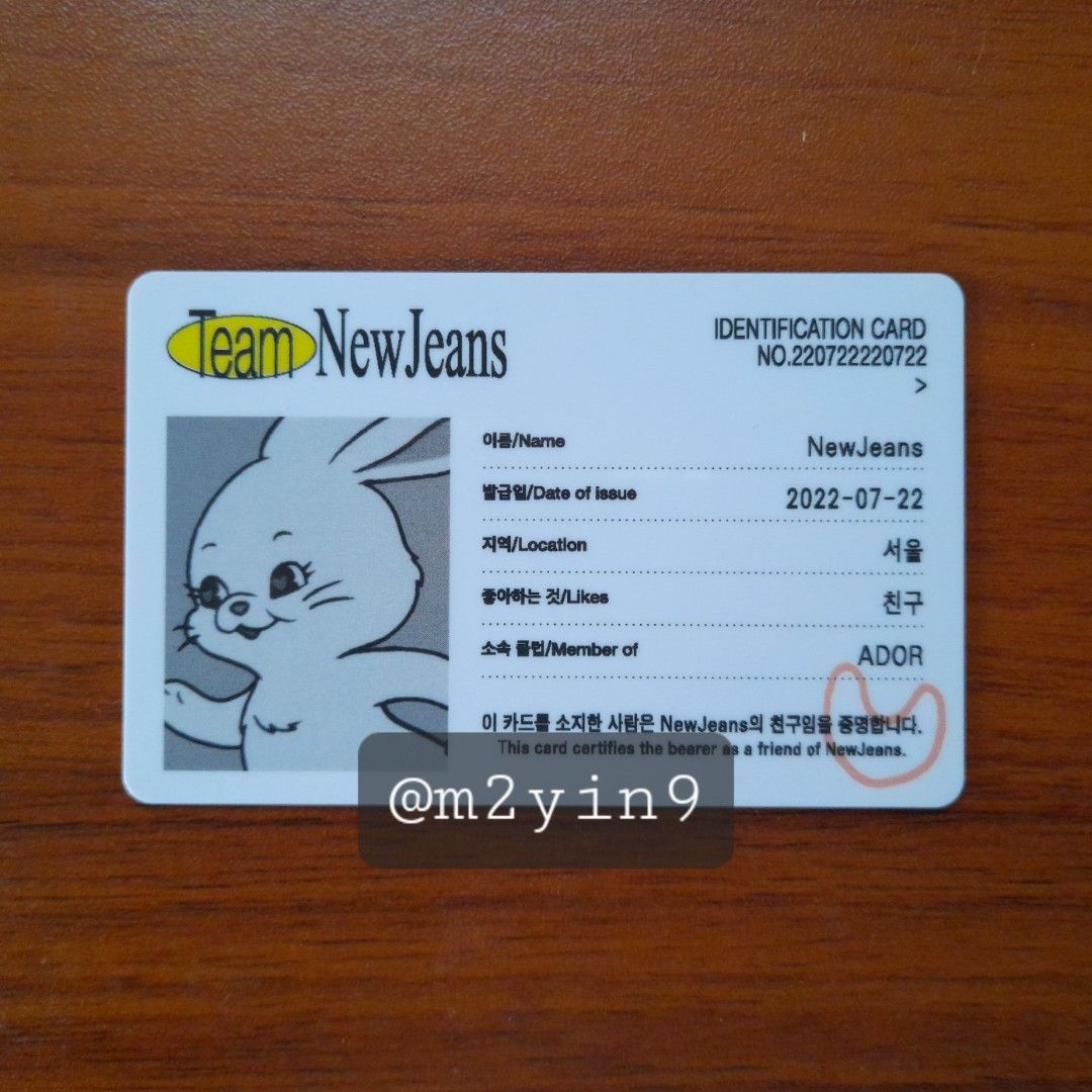 NewJeans Bluebook ID Card, Hobbies & Toys, Memorabilia & Collectibles ...