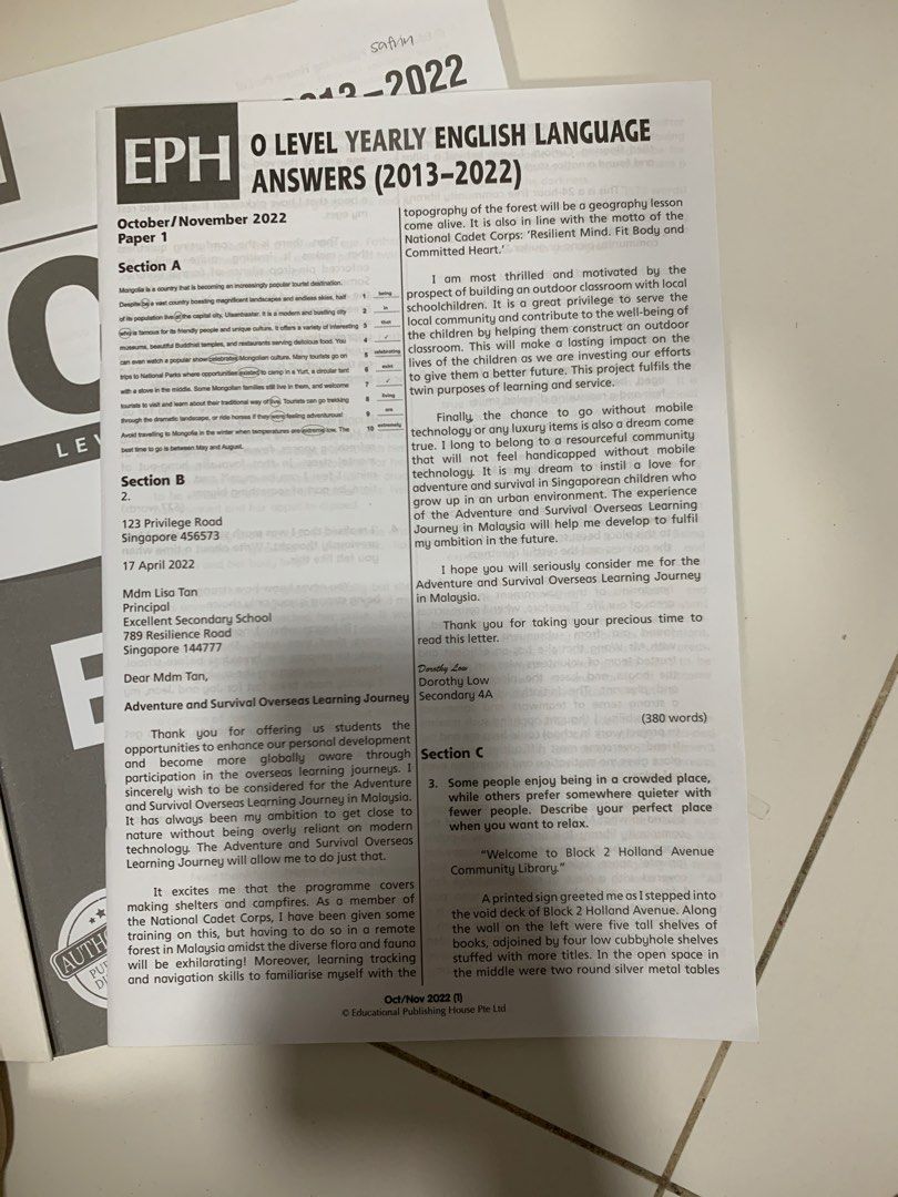 O Level English TYS, Hobbies & Toys, Books & Magazines, Assessment ...