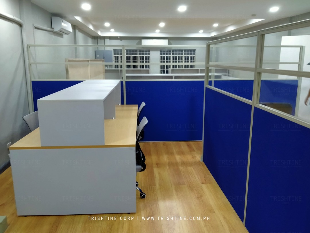 Office partition with counter table, Furniture & Home Living, Office ...
