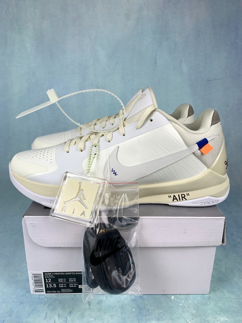Kobe 5 x Off-White Custom, Men's Fashion, Footwear, Sneakers on Carousell
