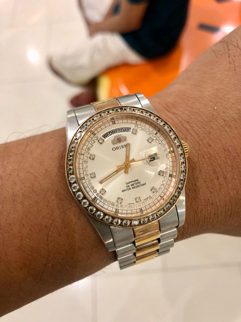 Orient Two Tone Rosegold President Watch, Luxury, Watches on Carousell