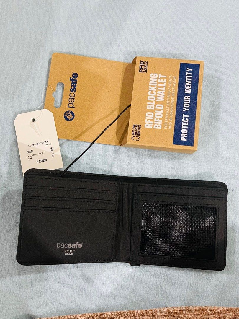 Pacsafe RFIDSAFE BIFOLD WALLET, Black, Men's Fashion, Watches ...