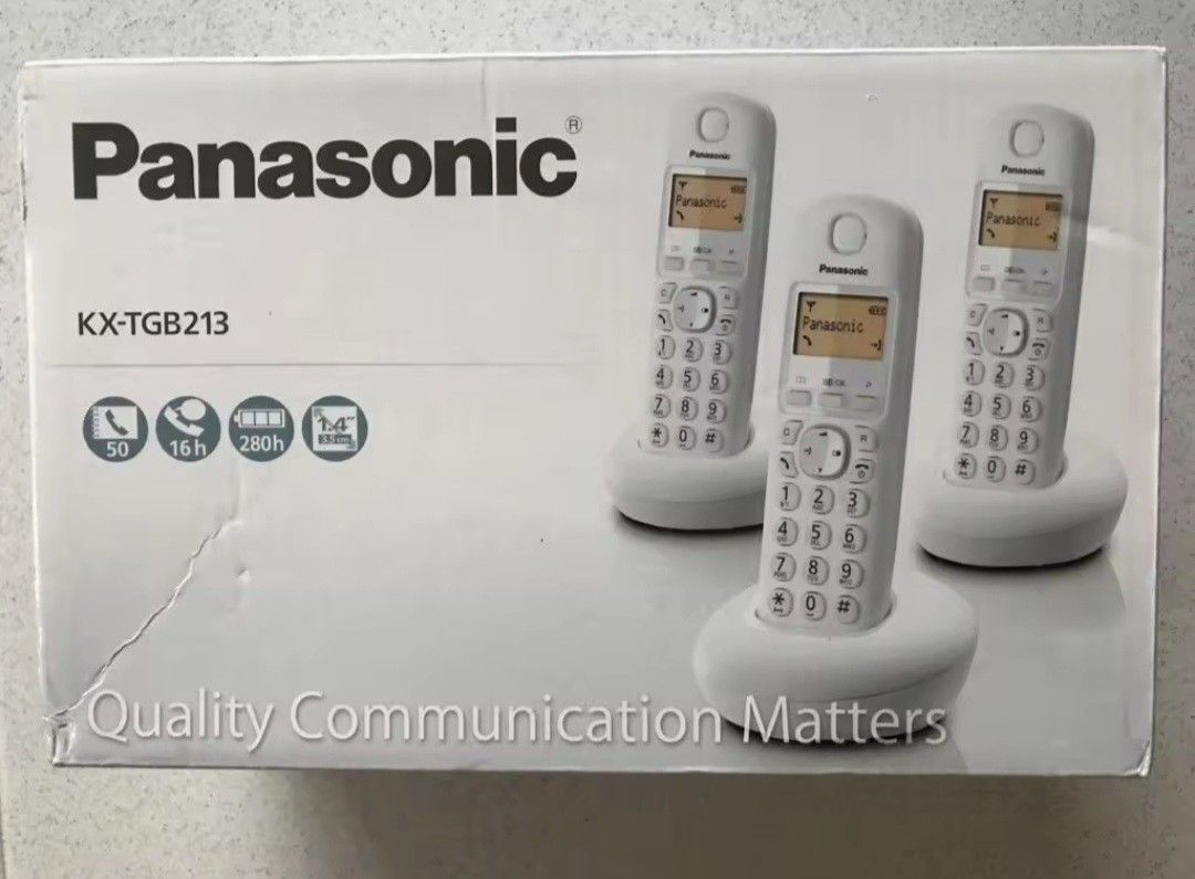 PANASONIC KX-TGB213 (Trio Cordless Handset), TV & Home Appliances ...