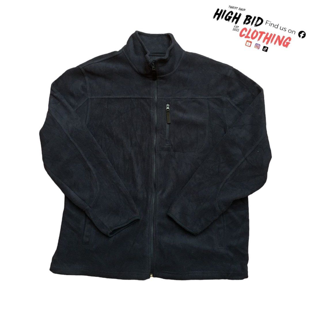 PLAIN DARK NAVY BLUE FULL ZIP FLEECE TYPE JACKET, Men's Fashion, Coats ...