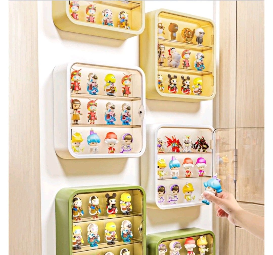 Popmart wall mounted display case figurine organiser, Hobbies & Toys ...