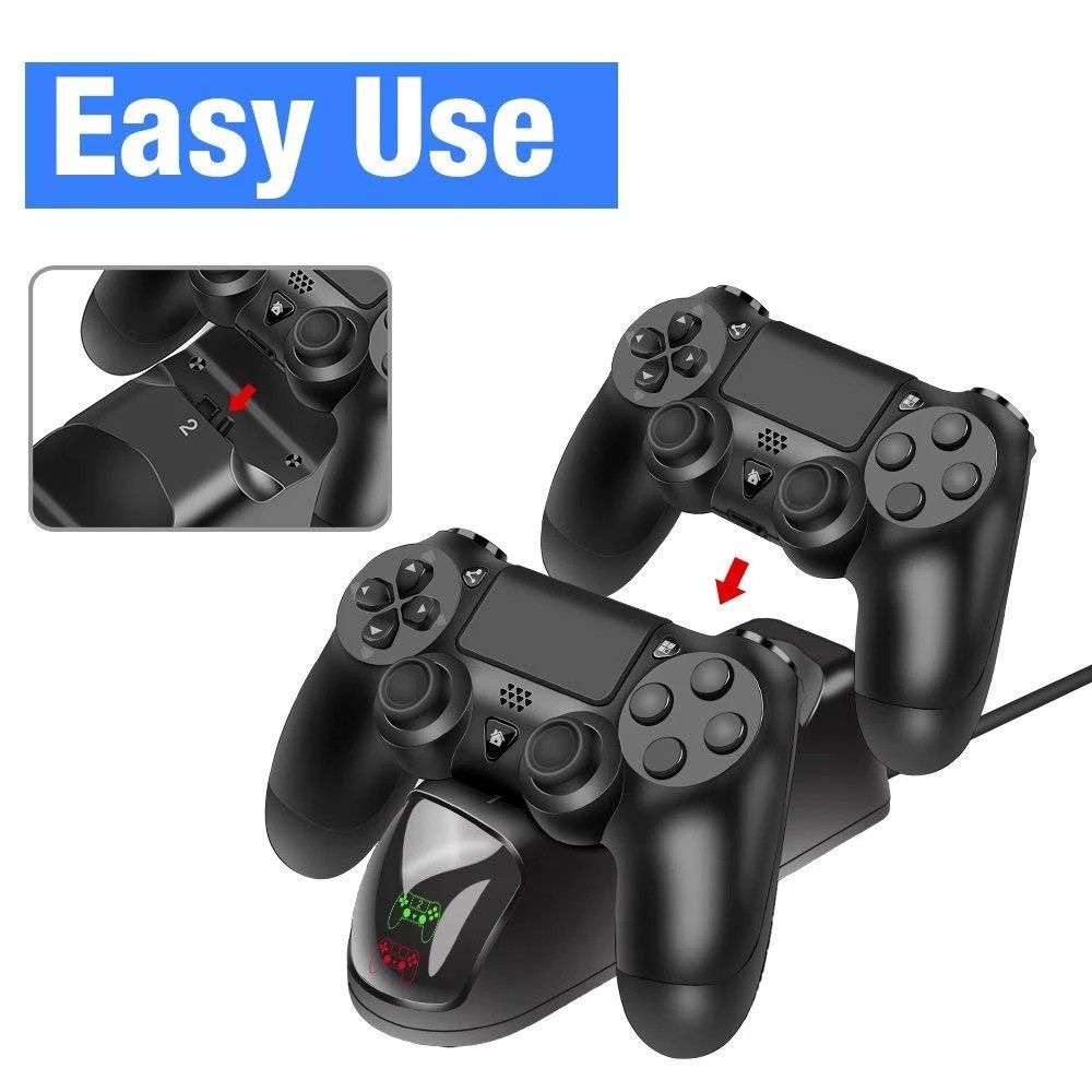 PS4 Dual Shock Controller Dual USB Charging Charger Docking Station ...