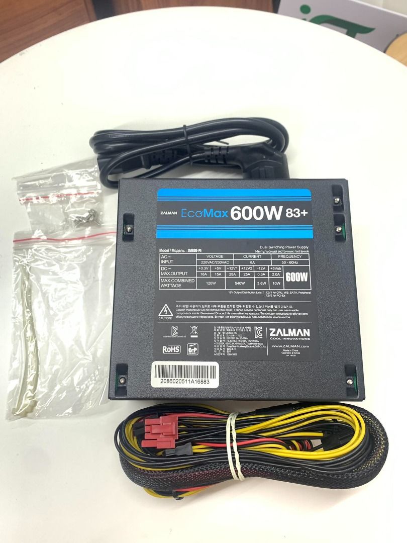 PSU Zalman EcoMax 600W 83+, Computers & Tech, Parts & Accessories ...